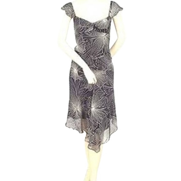 BCBGMaxAzria | Dresses | Bcbg Max Azria Silk Chiffon Floral Cocktail ...